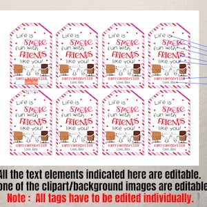 Printable Valentine S'mores Tags, Life is Smore Fun With Friends Like ...