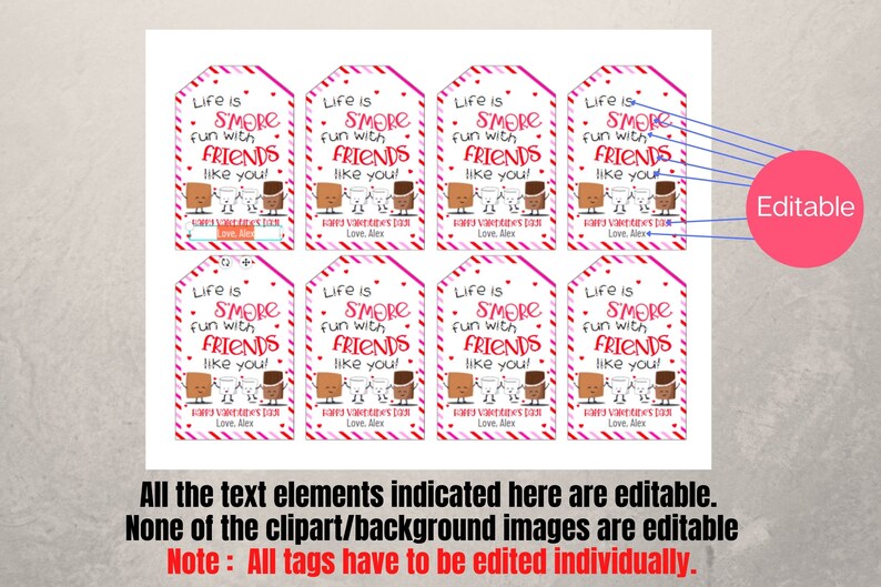Printable Valentine S'mores Tags, Life is Smore Fun With Friends Like ...