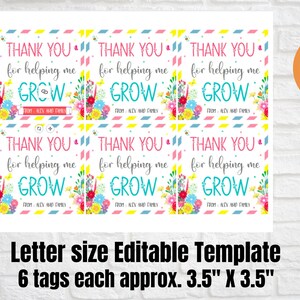 Thanks for Helping Me Grow, Teacher Appreciation Week End of Year Gift ...