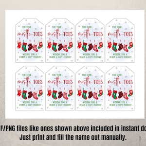 Editable for Your Misltetoes Christmas Gift Tags , Christmas Socks Gift ...