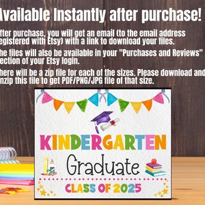 Kindergarten Graduation Photoprop Sign, Kindergarten Last Day 2025 ...