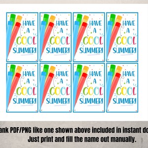 Have a Cool Summer Freezer Pop Gift Tag, Class School End of Year Gift ...