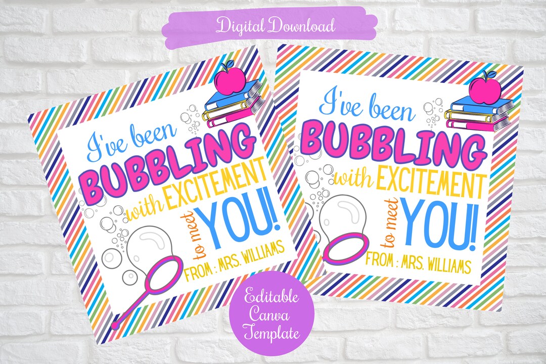 Back to School Bubbles Gift Tags I Am Bubbling With - Etsy