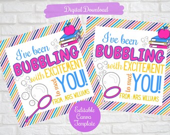 Back to School Bubbles Gift Tags I Am Bubbling With - Etsy