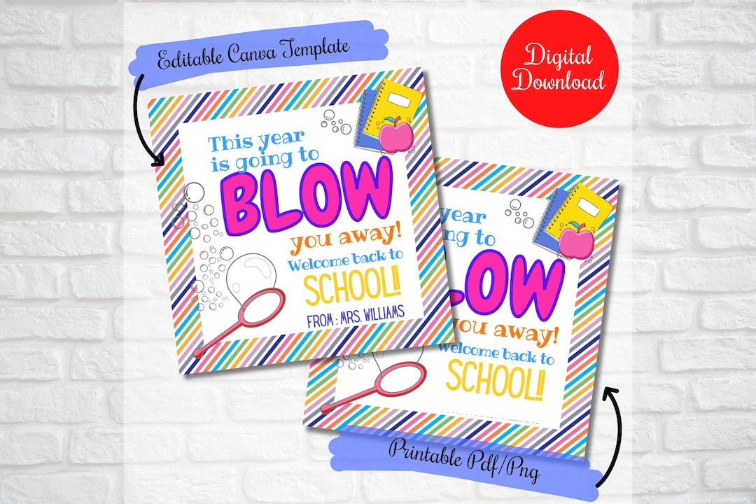 Back to School Bubbles Gift Tags, This Year is Going to Blow You Away ...