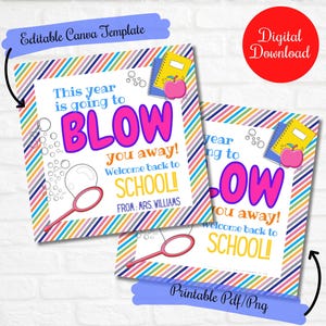 Back to School Bubbles Gift Tags, This Year is Going to Blow You Away ...