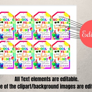 Buckets of Fun Gift Tags End of Year Gift Tags for Class End | Etsy