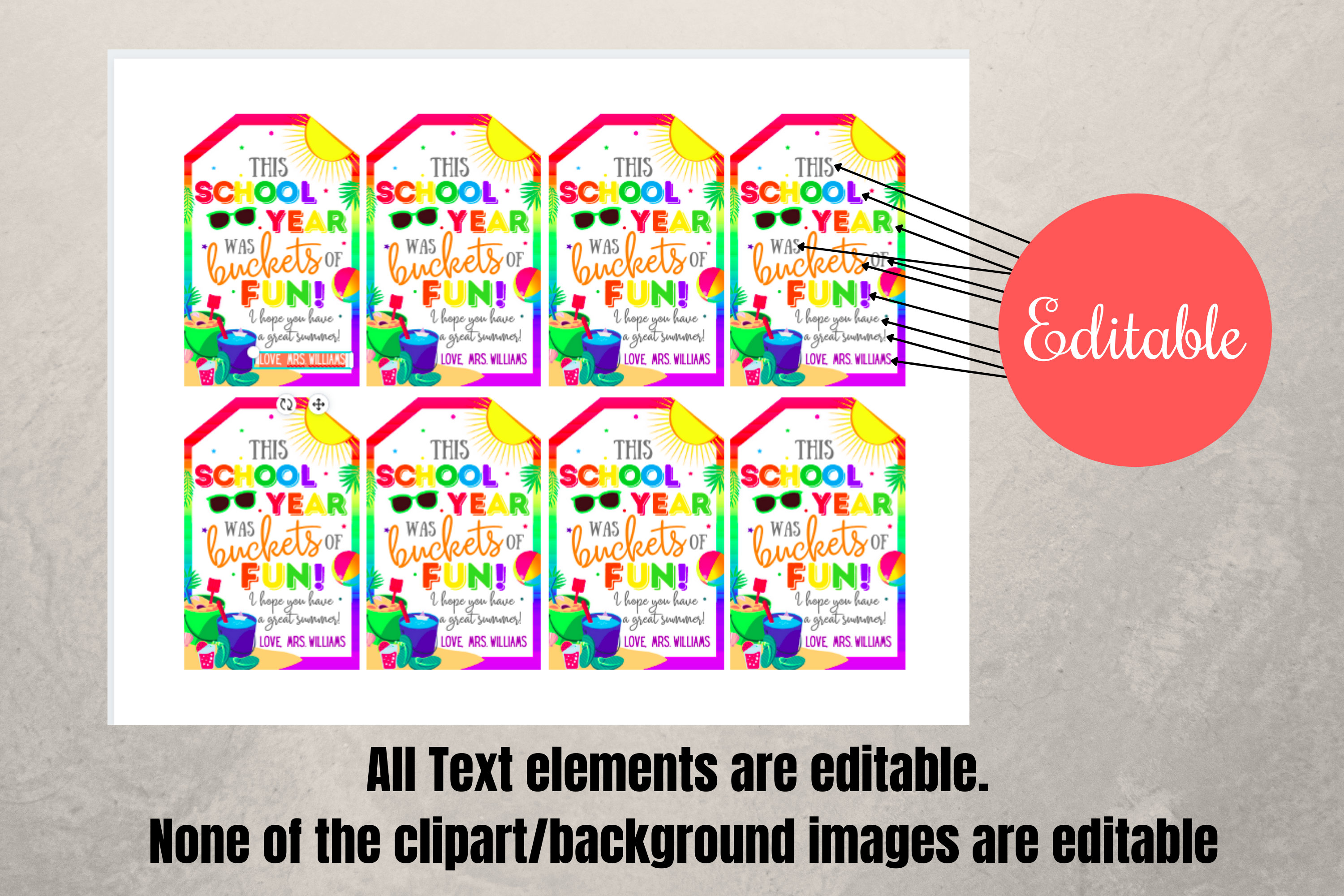 Buckets of Fun Gift Tags End of Year Gift Tags for Class End | Etsy