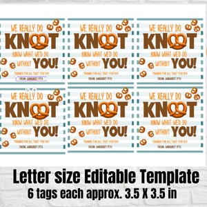 We Do Knot Know What We'd Do Without You,pretzel Teacher Appreciation ...