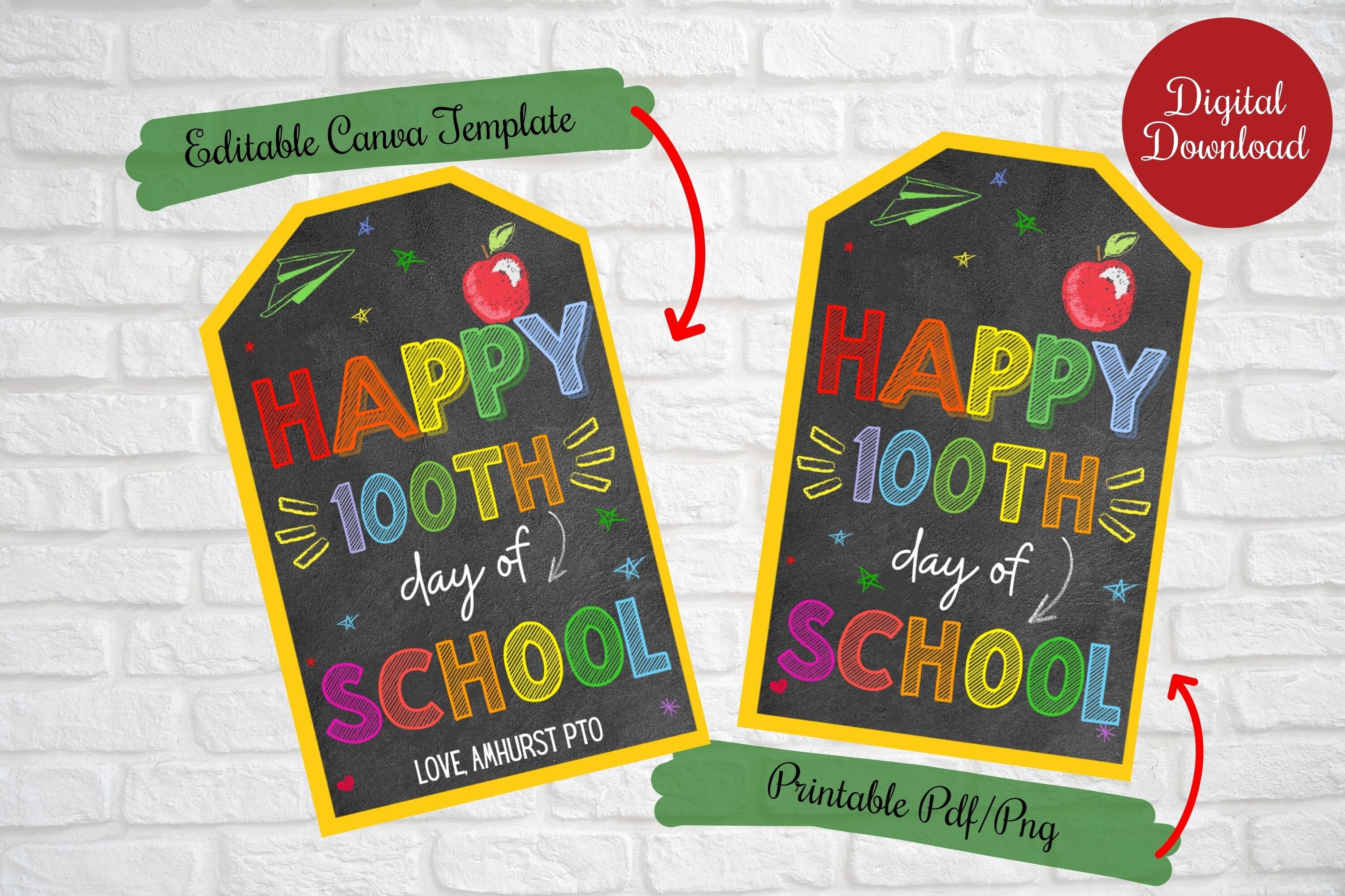 Happy 100th Day of School Gift Tags for Students Teachers | Etsy