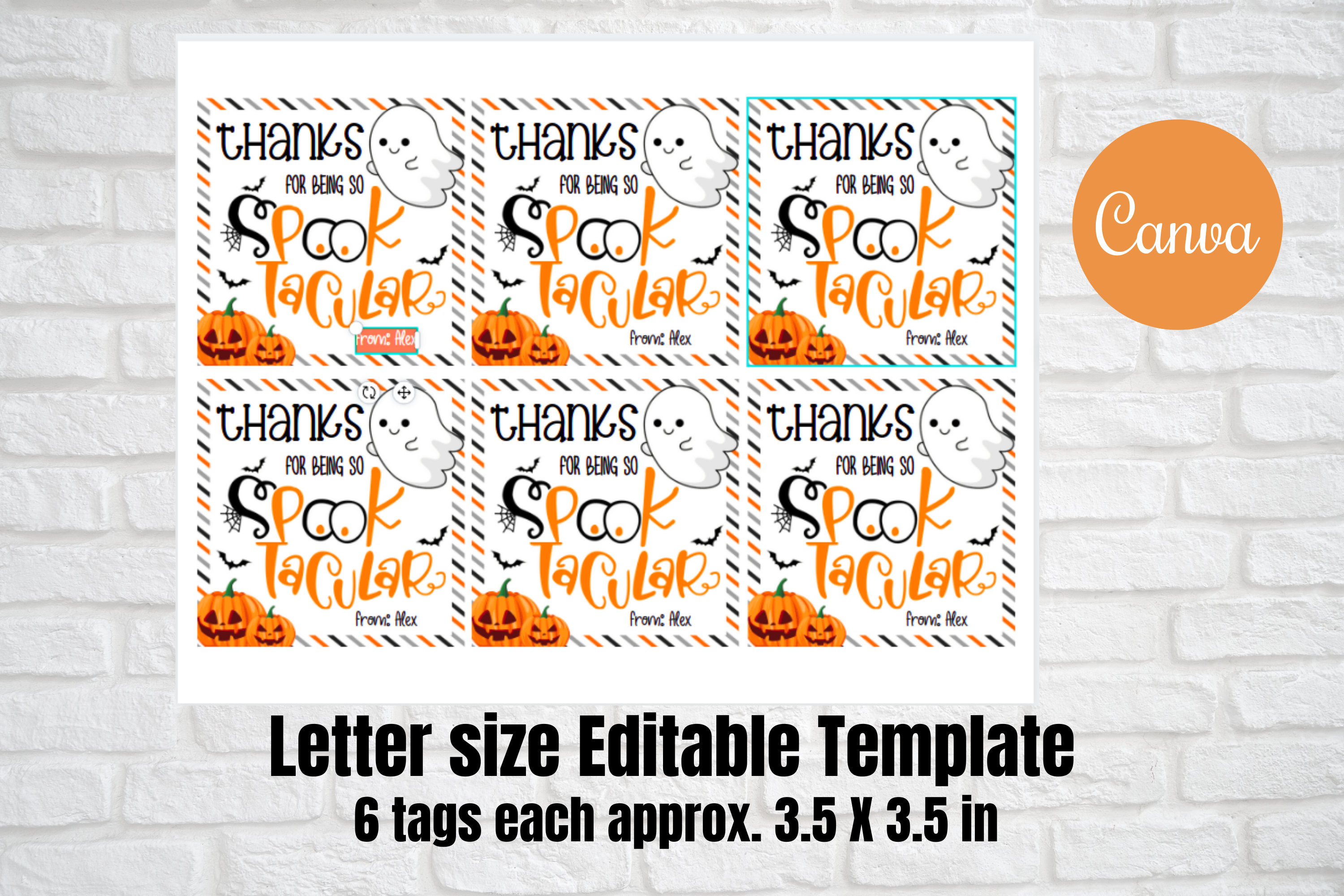 Thanks for Being Spooktacular Halloween Gift Tags Spooky - Etsy