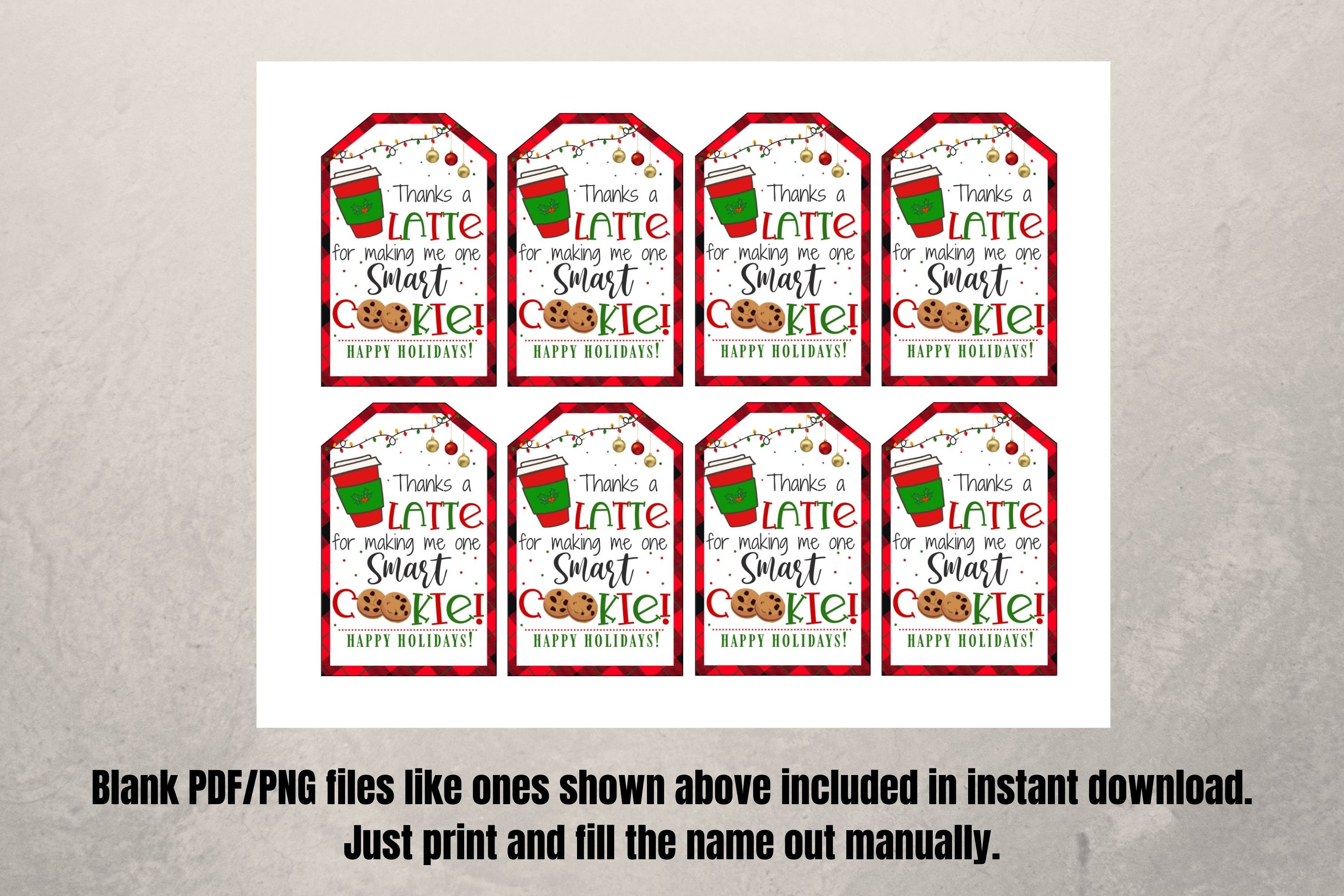 Thanks a Latte for Making Me One Smart Cookie Christmas - Etsy