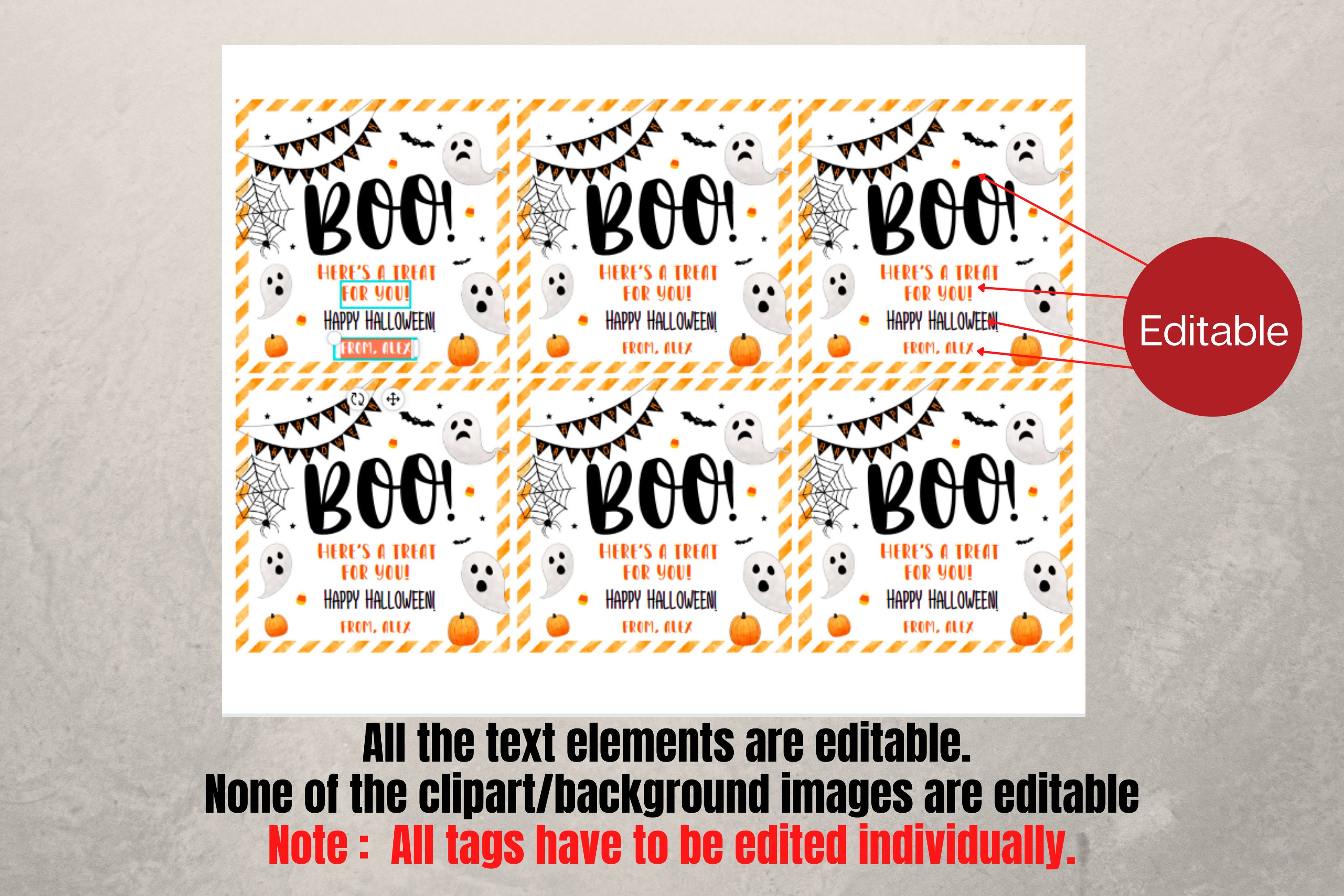 Boo Heres a Treat for You, Halloween Teacher Student Gift Tags ,school ...