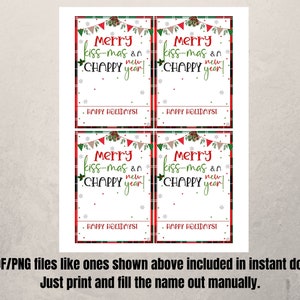 Merry Kissmas and a Chappy New Year Tag, Christmas Chap Stick Gift Tags ...