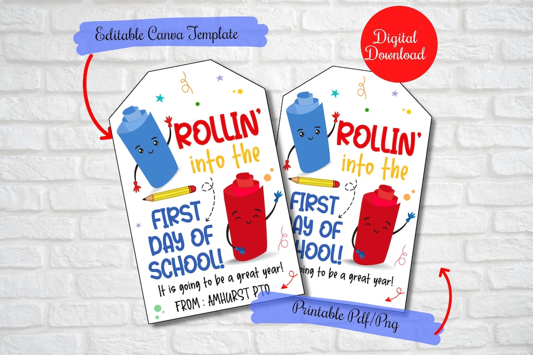 Fruit Roll up Back to School Gift Tags, Rollin' Into the First Day of ...