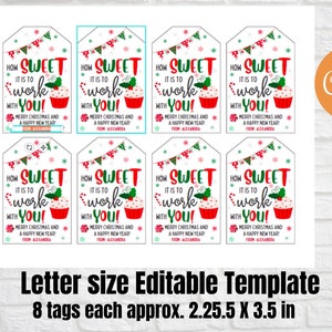 Christmas Gift Treat Tags for Co-workers How Sweet It is to | Etsy