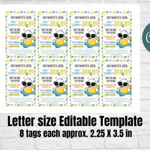 You Found a Duck Cruising Ducks Tag Editable Template, Cruise Ship ...