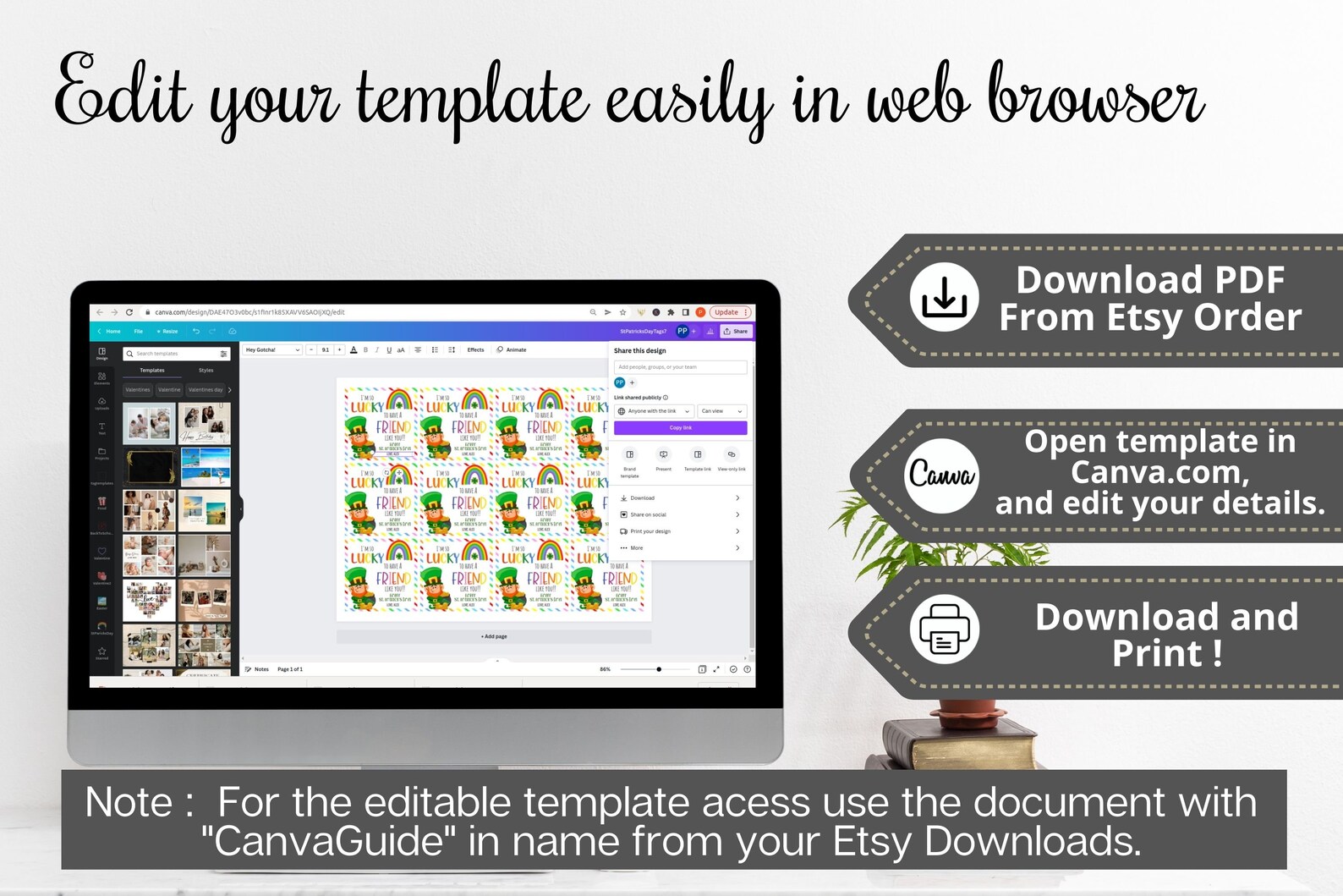 So Lucky to Have Friend Like You Printable Gift Tags,st. Patricks Day ...