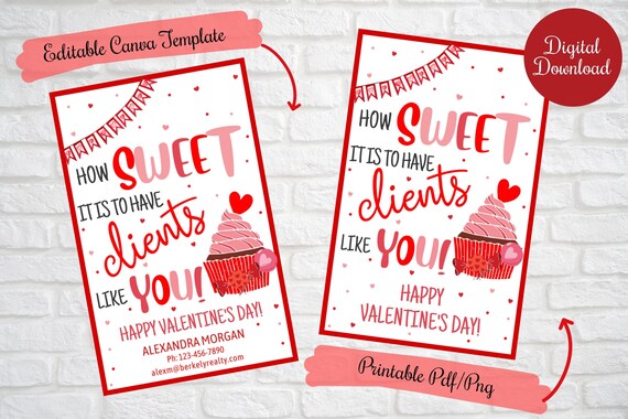 Realtor Valentine Sweets Gift Tag for Clientshow Sweet It is | Etsy