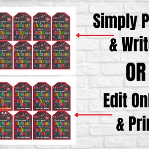 Printable Class Valentine Gift Tags for Chalk Hope You | Etsy