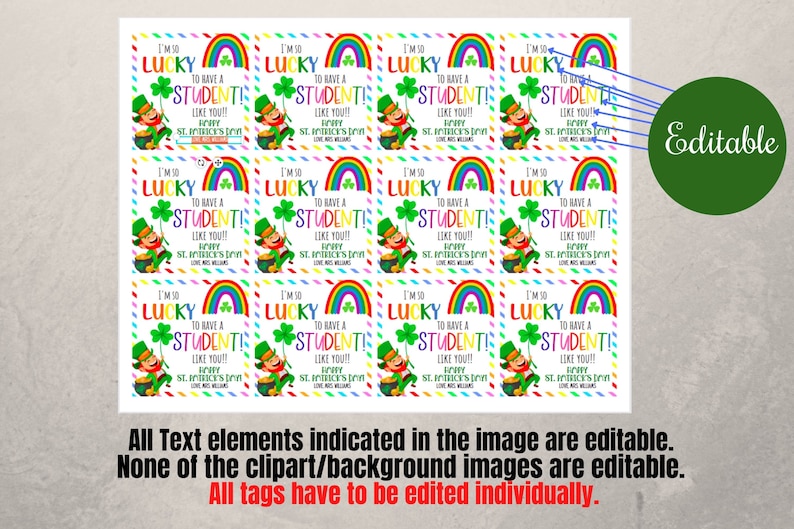 So Lucky to Have Student Like You Printable Gift Tagsst. | Etsy