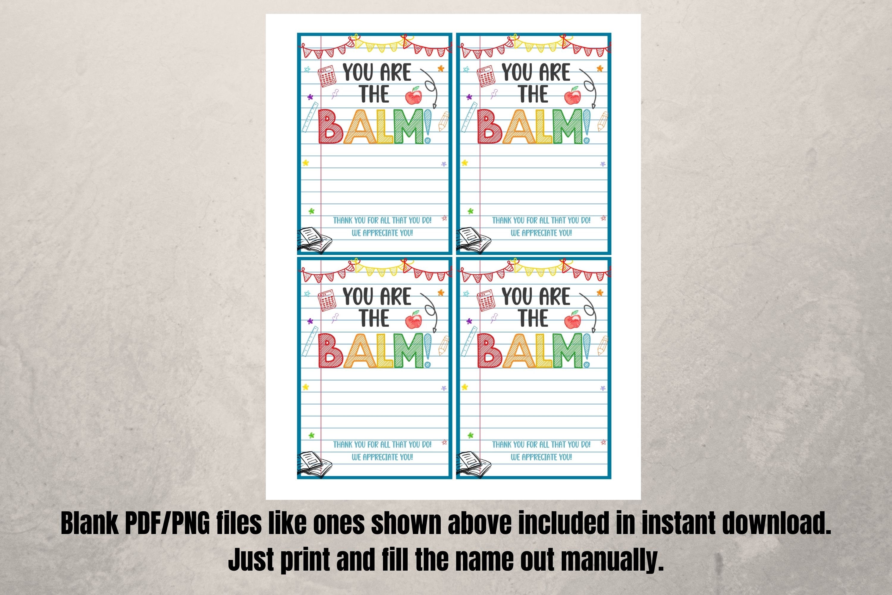 You Are the Balm, Teacher Appreciation Week Chap Stick,lip Balm Gift ...