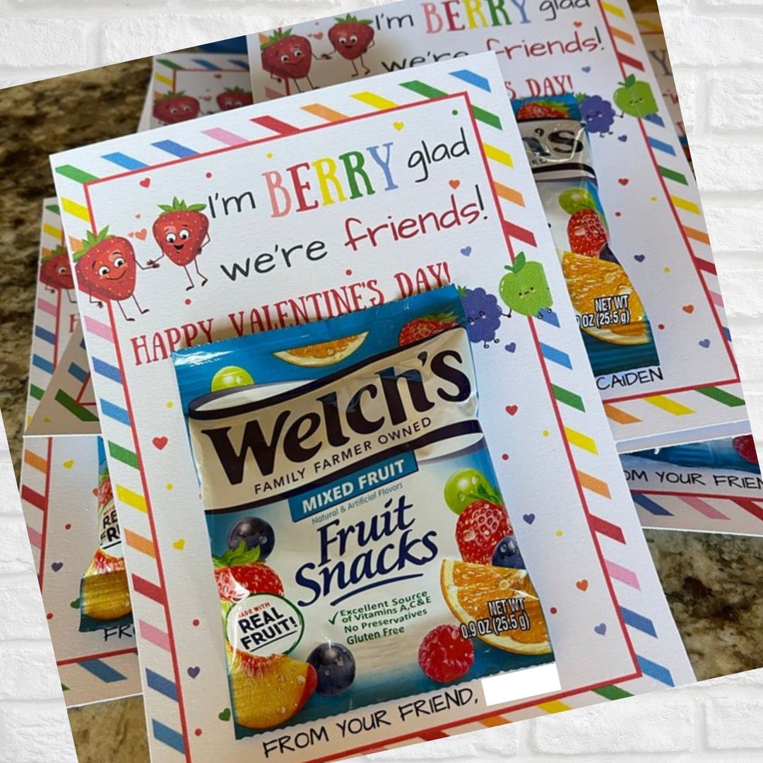 Printable Valentine Cards for Fruit Snacks ,i'm Berry Glad We're ...