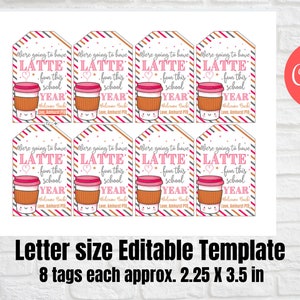 Back to School Coffee Gift Tags, We're Going to Have Latte Fun This ...
