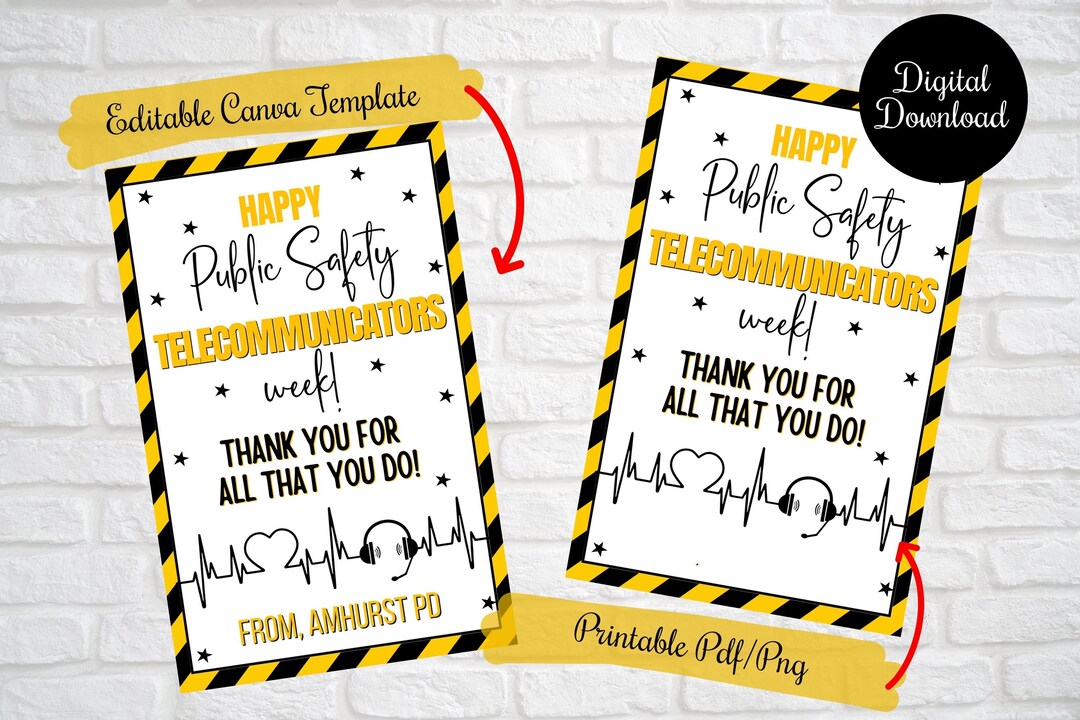 Public Safety Telecommunicators Week Thank You Gift Tags, 911 ...