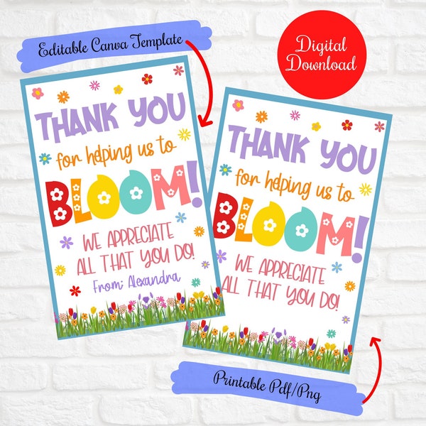 Thank You for Helping Us to Bloom - Etsy