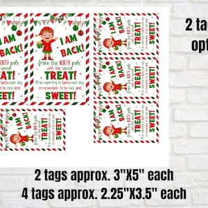 Elf I Am Back Gift Tags, Christmas Elf Tradition, Elf Back With Gifts ...