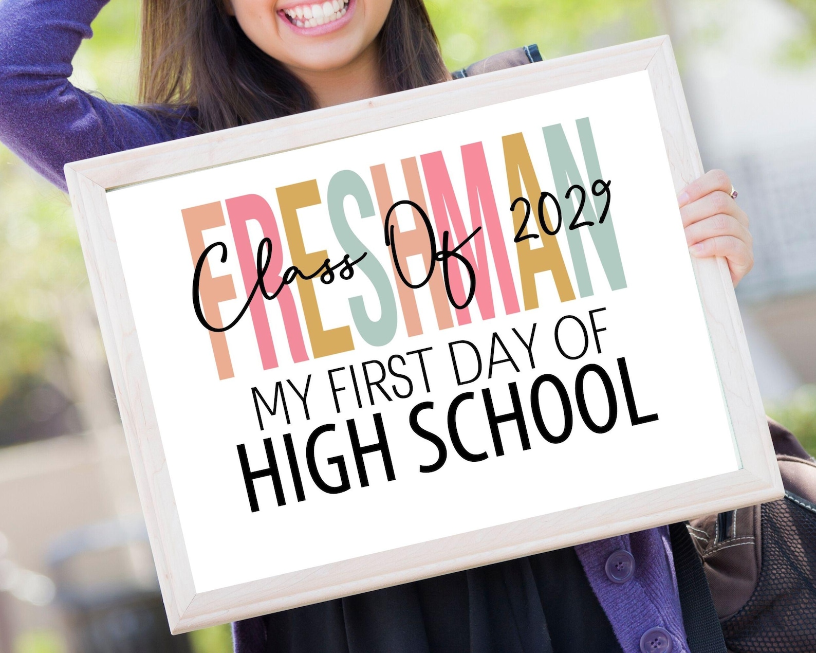 First Day of High School Freshman Year Sign PRINTABLE, Class of 2029 ...