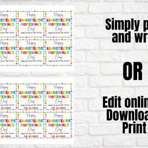 Admin Professional's Day Gift Tag, Administrative Assistant ...