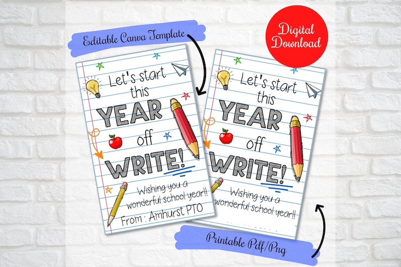 Let's Start This Year off Write, First Day of School Pencil, Marker ...