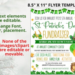 Editable St. Patrick's Day Festival Flyer Template, Printable Festival ...