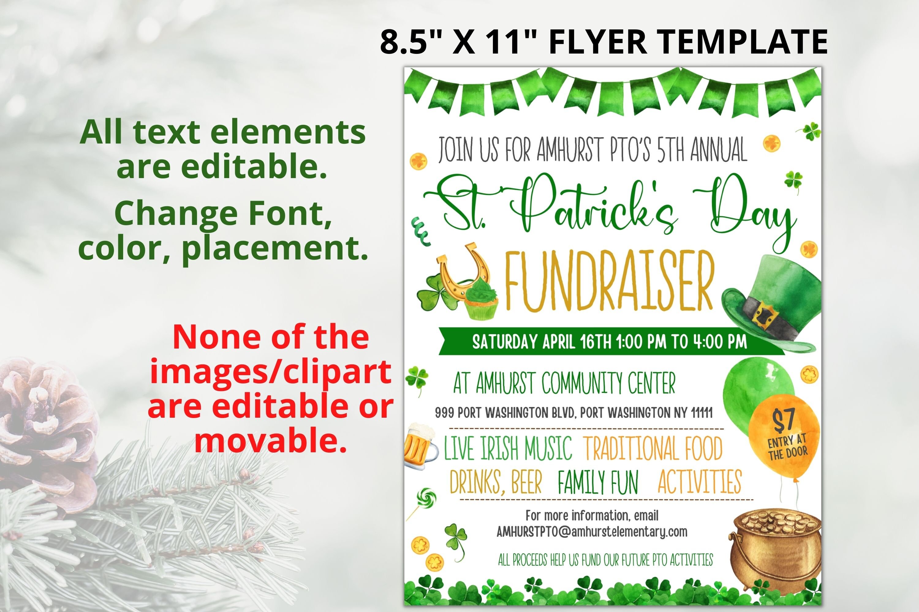 Editable St. Patrick's Day Festival Flyer Template, Printable Festival ...