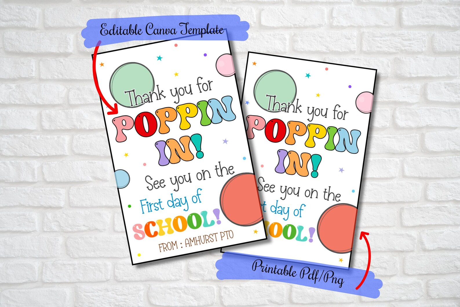 Lollipop Back to School Gift Tag, Thank You for Poppin In, See You on ...