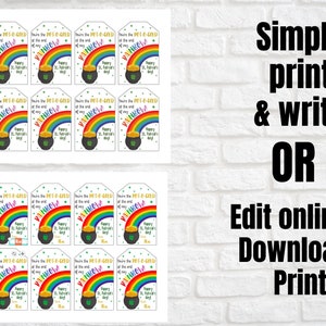 St Patrick's Day Printable Class Gift Tags, You Are the Pot of Gold at ...