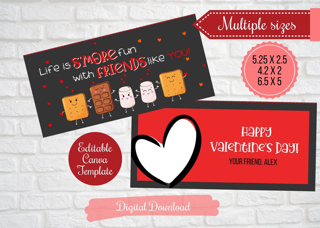 Valentine Smores Treat Bag Toppers, Life is Smore Fun With Friends Like ...