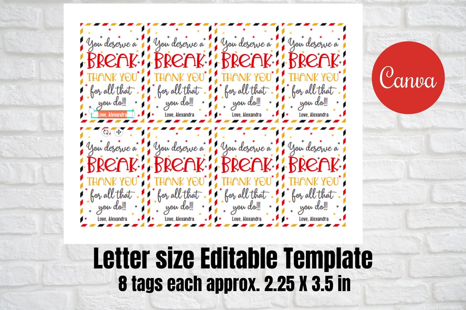 You Deserve a Break Kat Candy Gift Tag for Coworker Team - Etsy