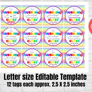 First Day of School Bubbles Gift Tags, I Am Bubbling With Excitement to ...