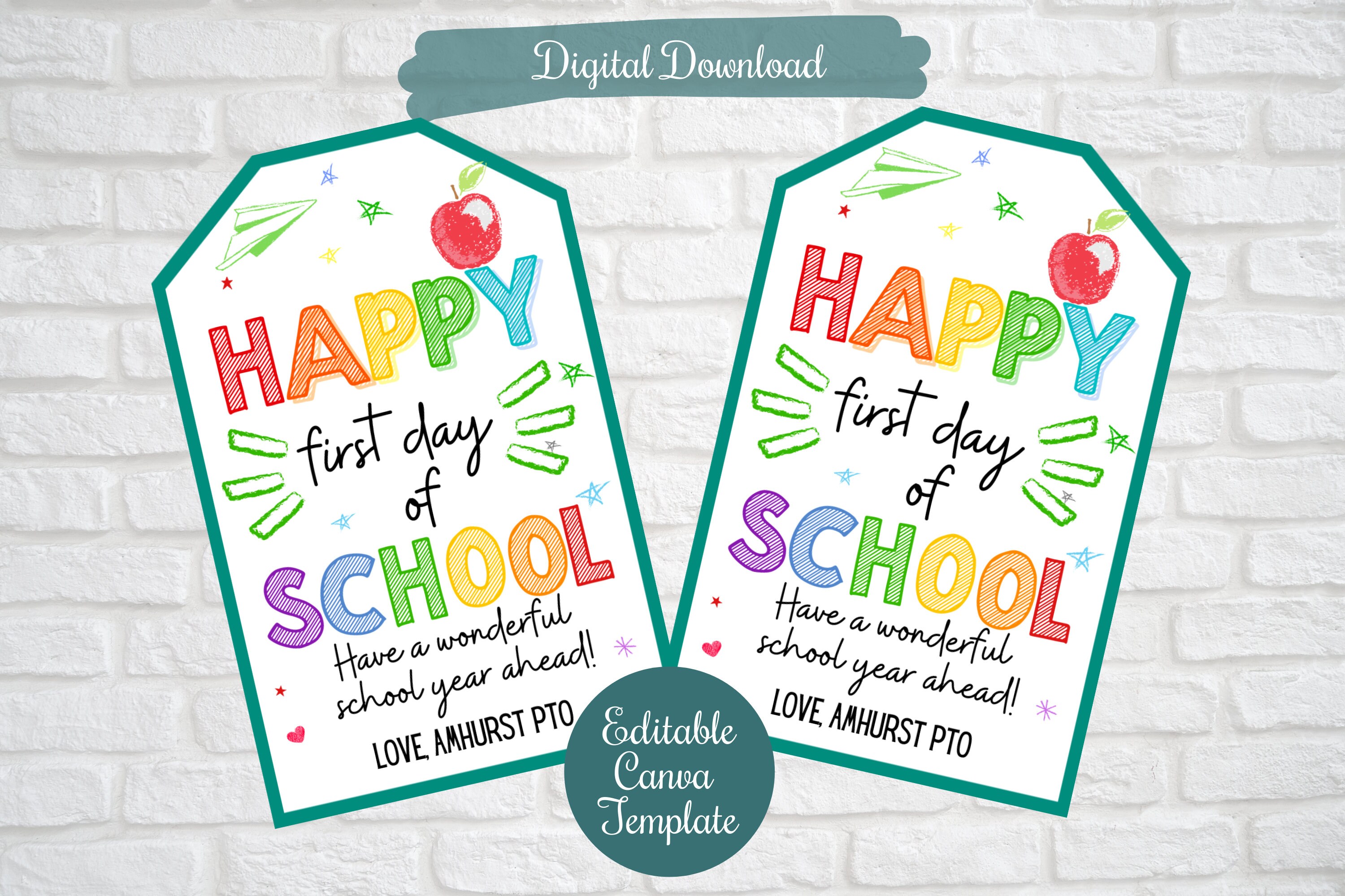 Happy First Day of School Gift Tags for Students Teachers | Etsy