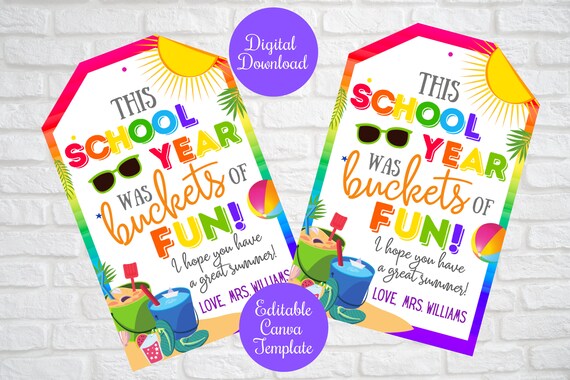 Buckets of Fun Gift Tags End of Year Gift Tags for Class End | Etsy