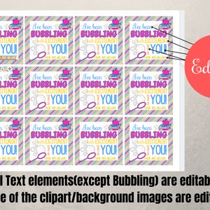 Back to school Bubbles Gift tags I am bubbling with | Etsy