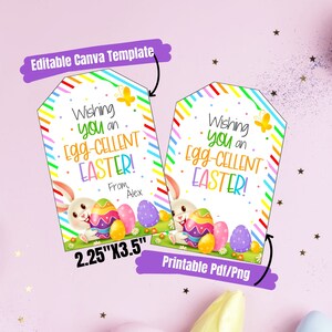 Wishing You an Eggcellent Easter , Easter Eggs Treat Tag for Class ...