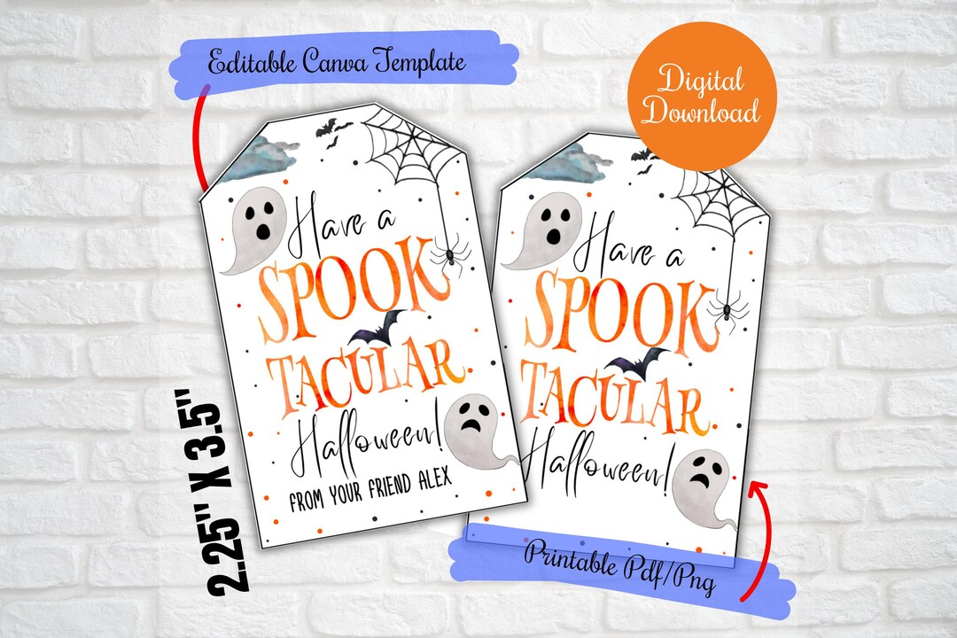 Have a Spooktacular Halloween Gift Tags, Watercolor Spooky Halloween ...