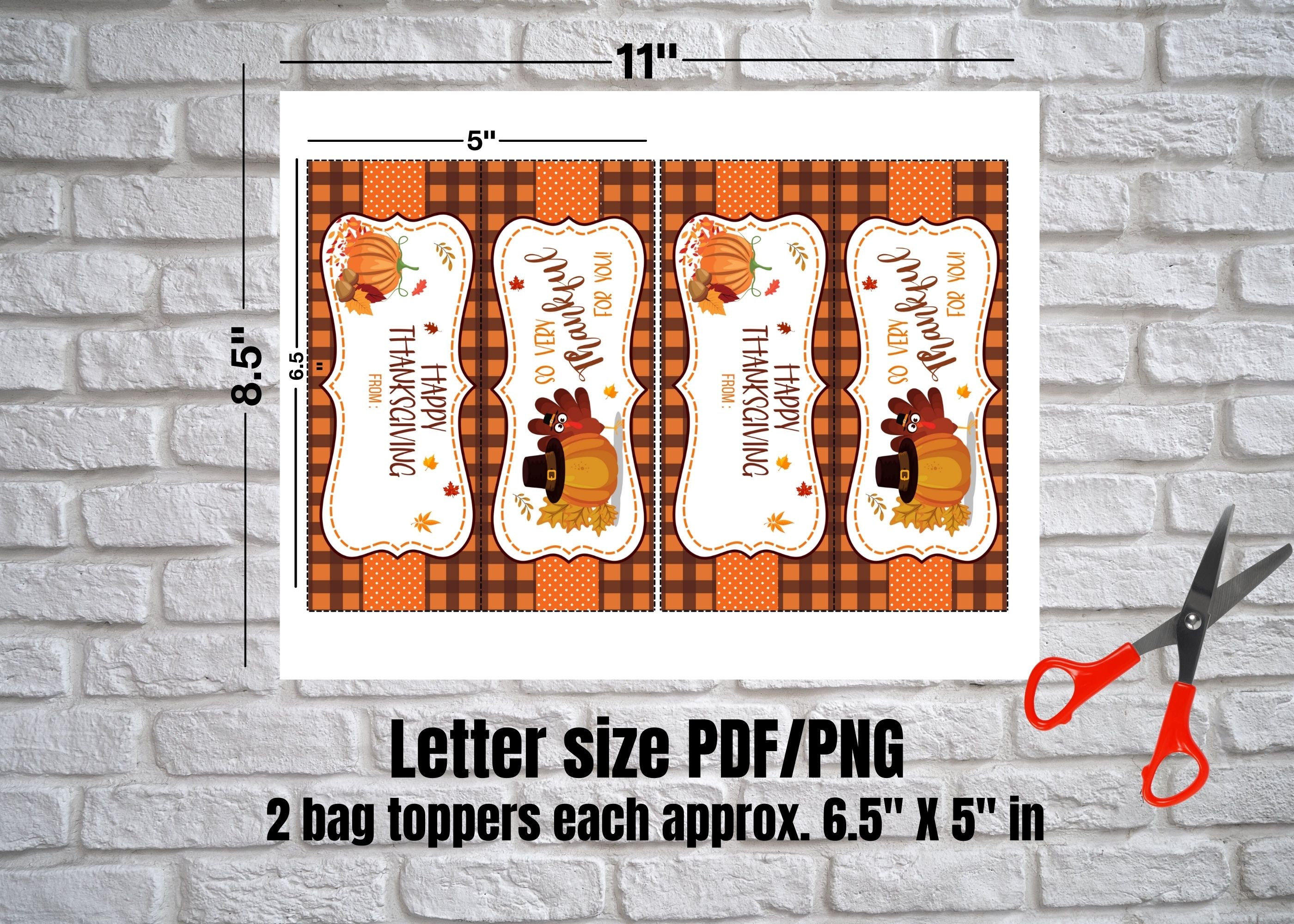 So Very Thankful for You Treat Bag Topper Thanksgiving Class - Etsy