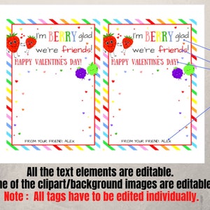 Printable Valentine Cards for Fruit Snacks ,i'm Berry Glad We're ...