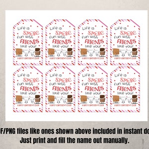 Printable Valentine S'mores Tags, Life is Smore Fun With Friends Like ...