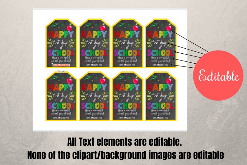 Happy First Day of School Gift Tags for Students Teachers - Etsy